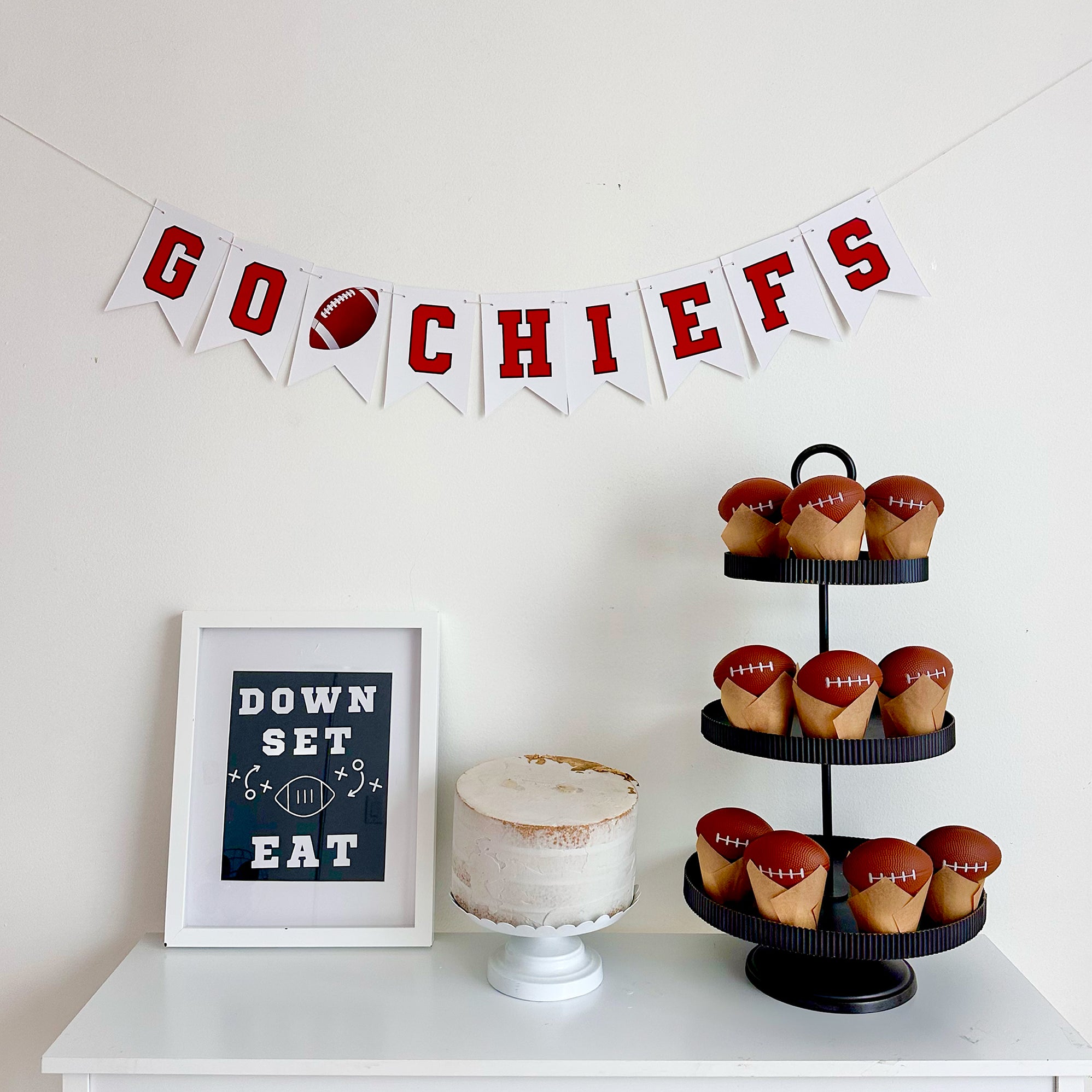 Go Chiefs Football Banner | Cardstock Football Banner – Swanky Party Box