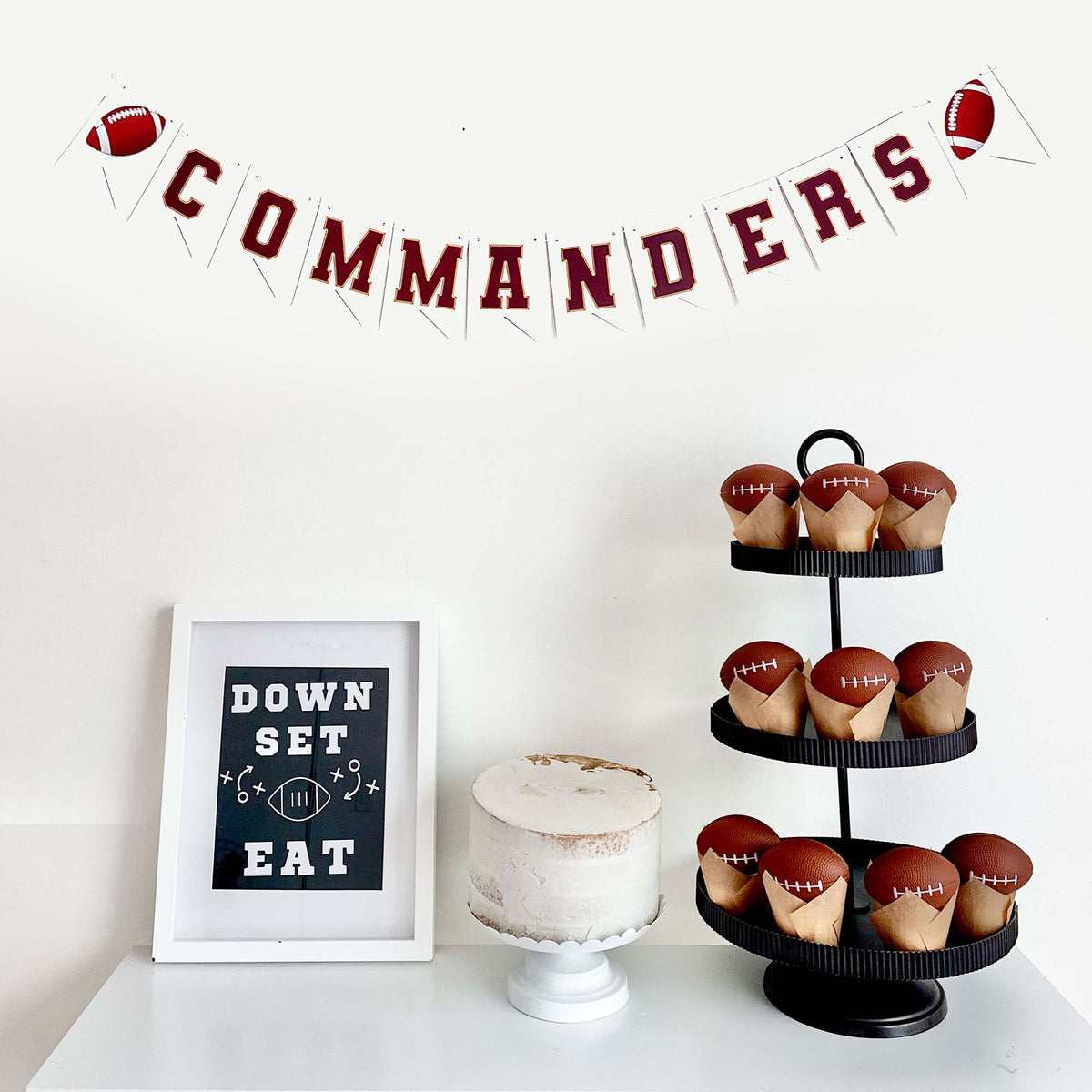 Sports Decor, Commanders Cardstock Football Banner – Swanky Party Box