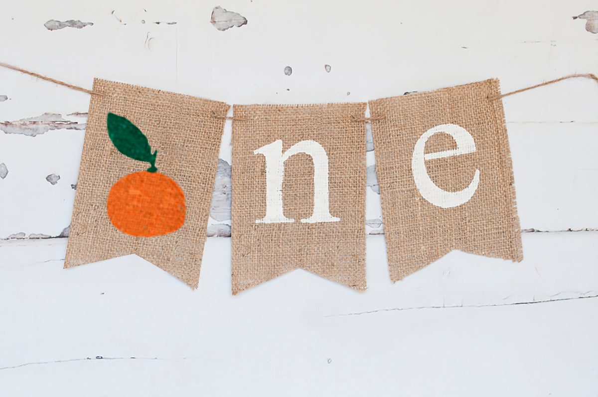 Tangerine First Birthday Banner | Fruit Highchair Banner – Swanky Party Box