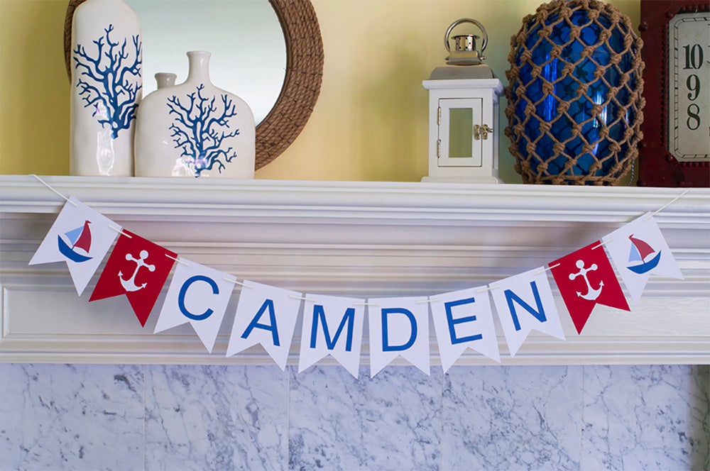 Nautical Name Banner | Personalized Natuical Banner – Swanky Party Box