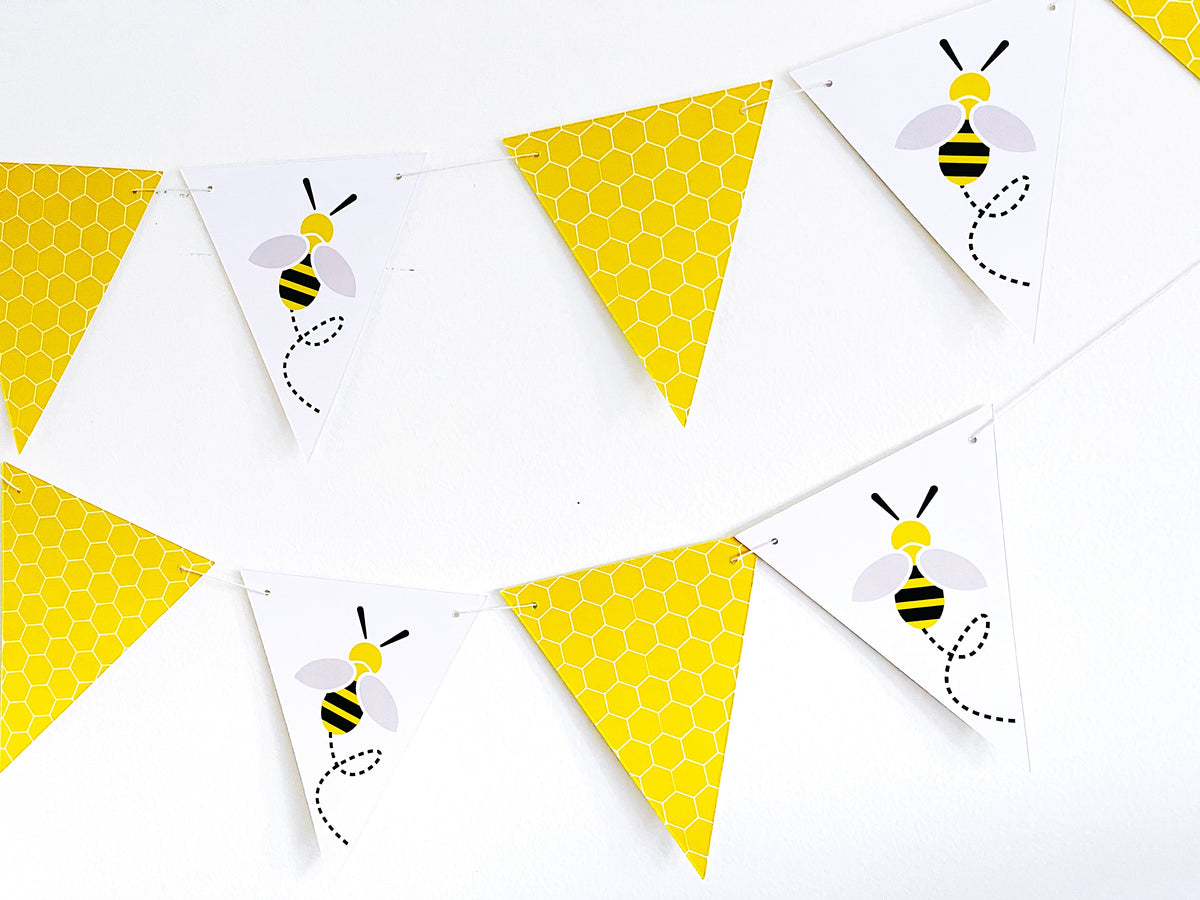 Bumblebee Card Stock Banner | Bumblebee Party Decorations – Swanky ...