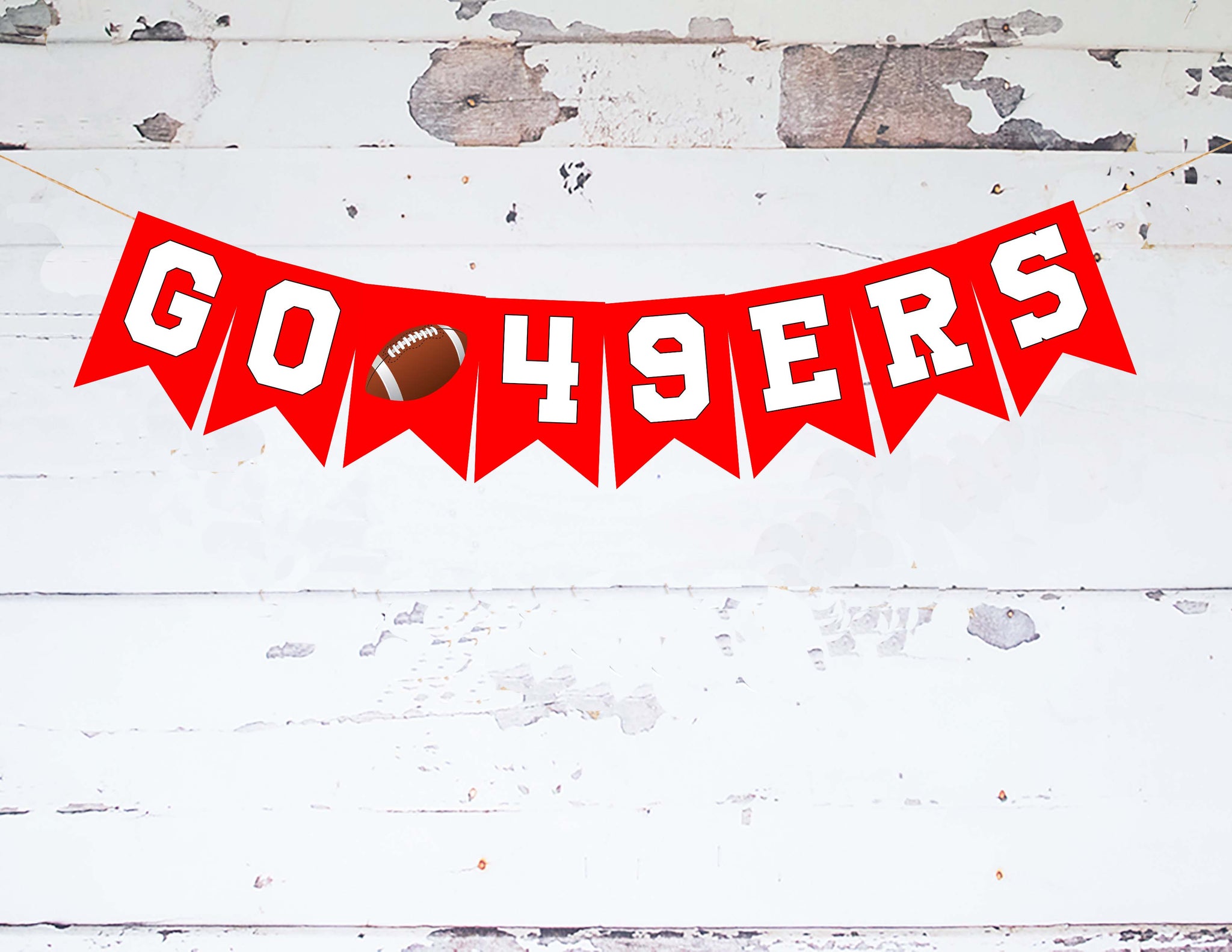 Go 49ers Football Banner | Cardstock 49ers Banner – Swanky Party Box