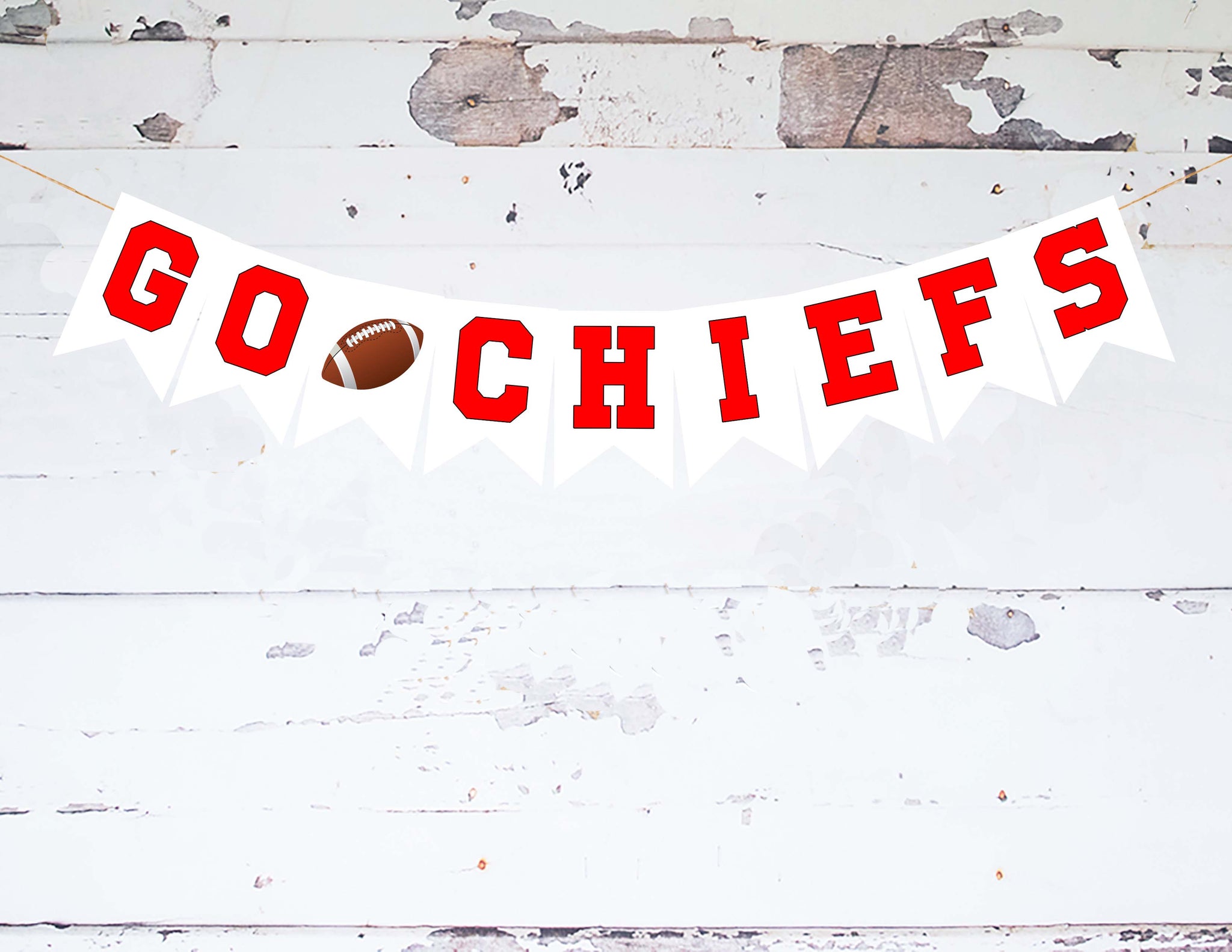Go Chiefs Football Banner | Cardstock Football Banner – Swanky Party Box