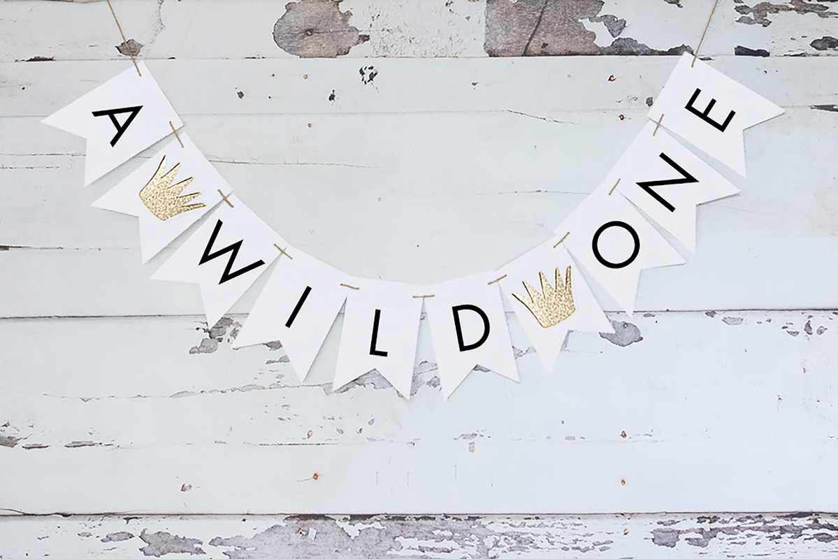 A Wild One Card Stock Banner | First Birthday Banner – Swanky Party Box