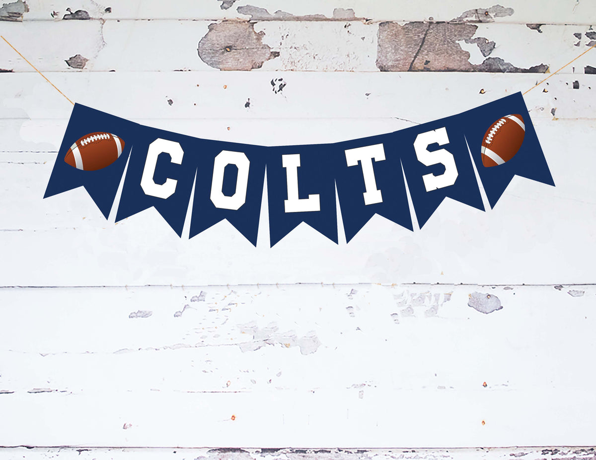 Colts Banner | Colts Decorations Card Stock Banner | Football Party De ...