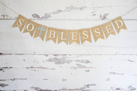 Religious Decor, Blue So Blessed Banner – Swanky Party Box