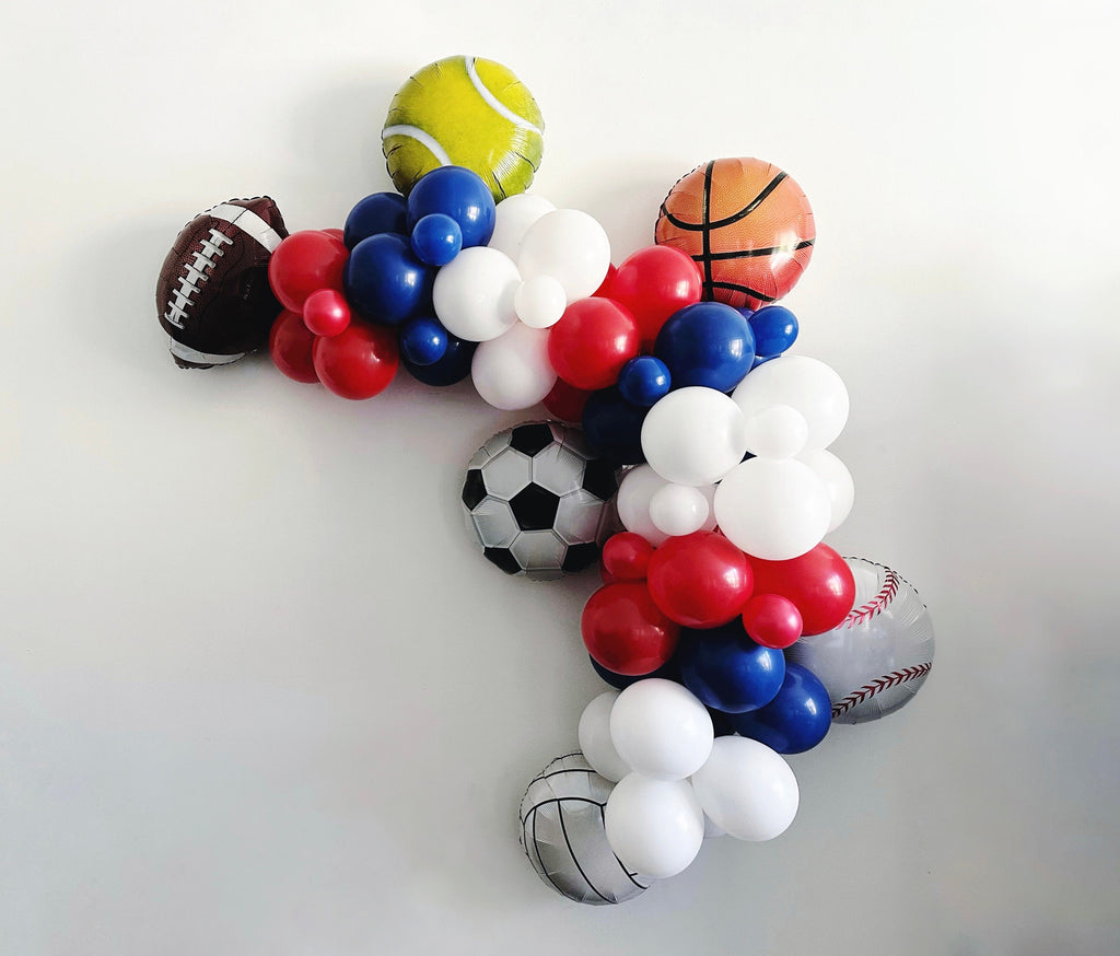 Reusable Balloon Football Foil Balloons - Red & Blue Latex Balloons For ...
