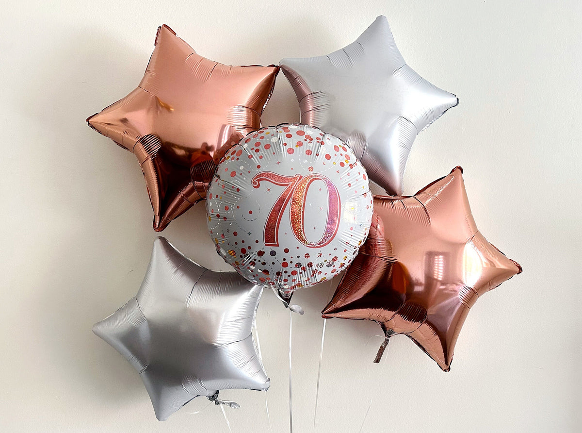 70th Birthday Balloon Bouquet | 70th Birthday Party Decorations ...