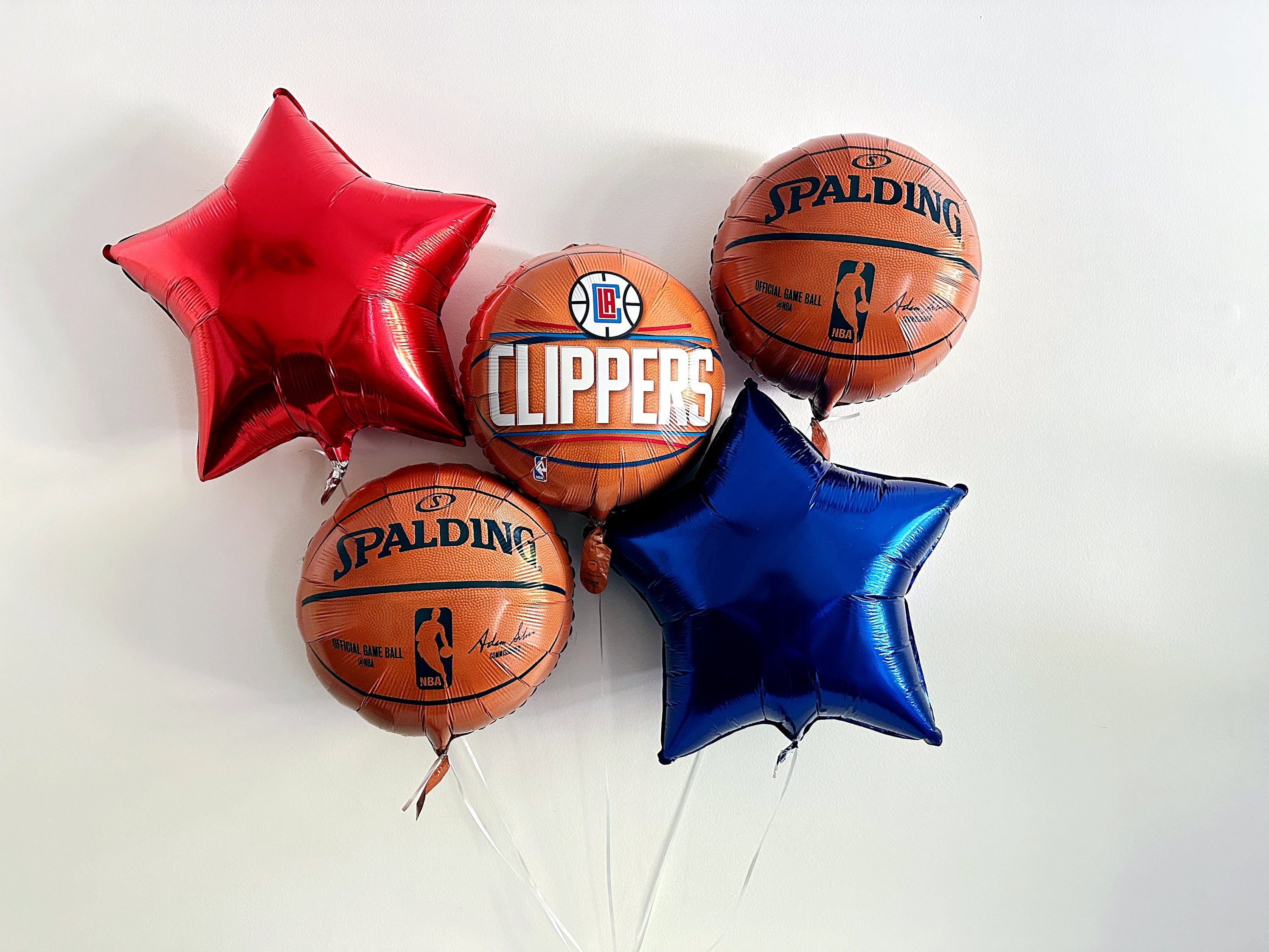 Clippers Basketball Balloon Bouquet | Basketball Party Decorations ...