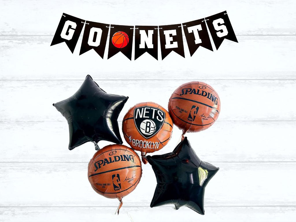 NBA Nets Party Collection | Basketball Balloons & Banner Sets – Swanky ...