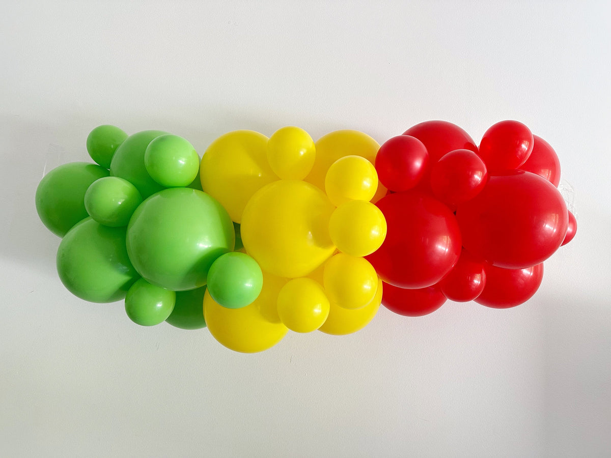 Red, Yellow, & Lime Green Balloon Garland – Swanky Party Box
