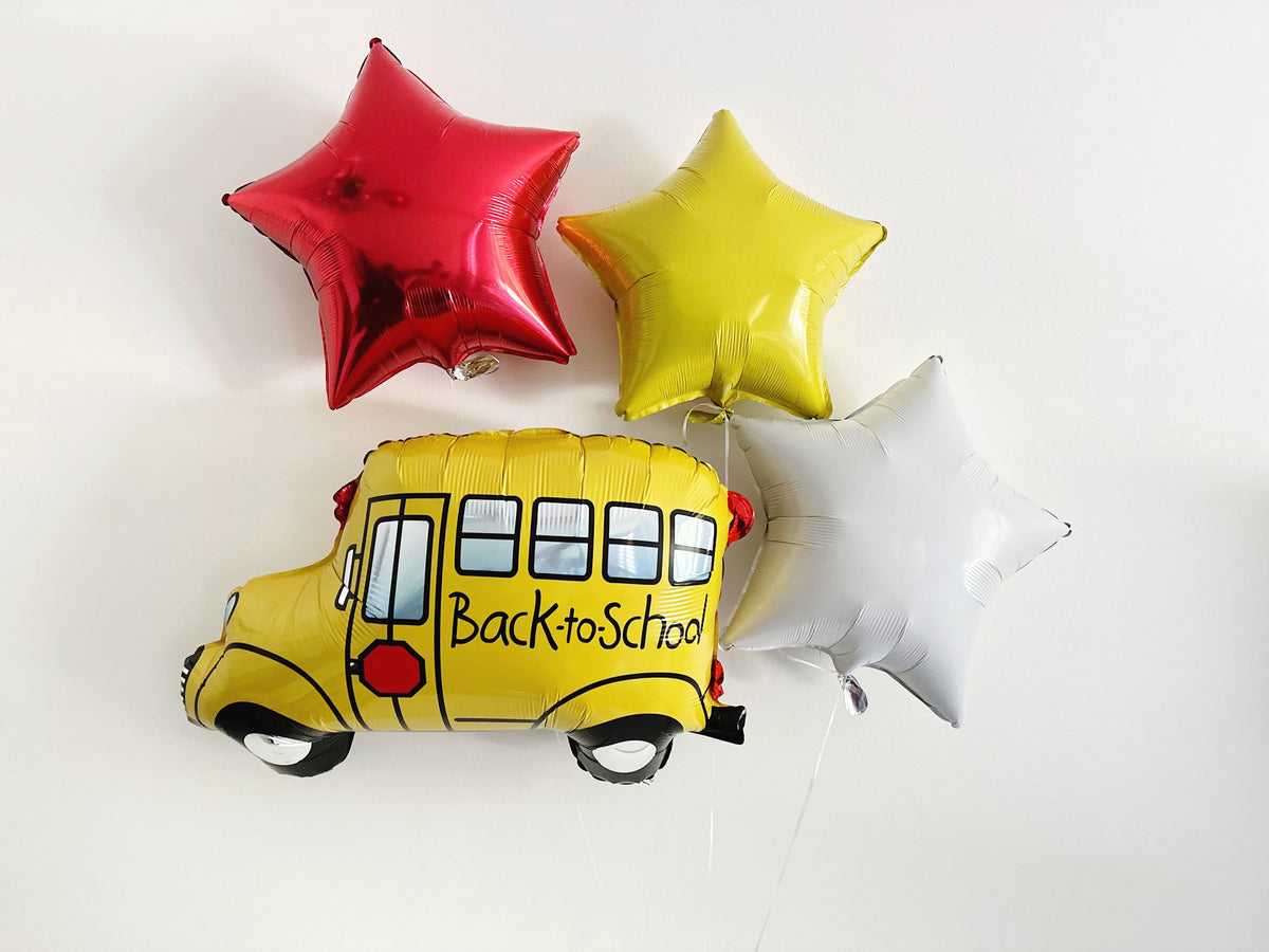 Back to School Party Balloons | School Bus Balloon Bouquet – Swanky ...