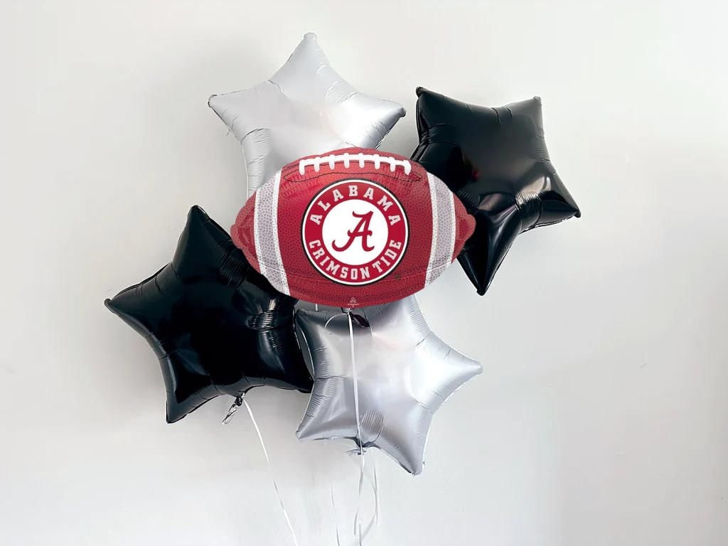 Alabama Football Balloon Bouquet | Football Party Decorations – Swanky ...