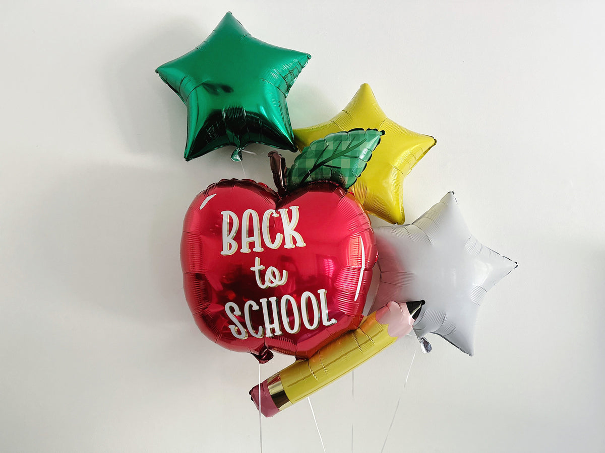 Back to School Party Balloons | Teacher's Apple Balloon Bouquet ...