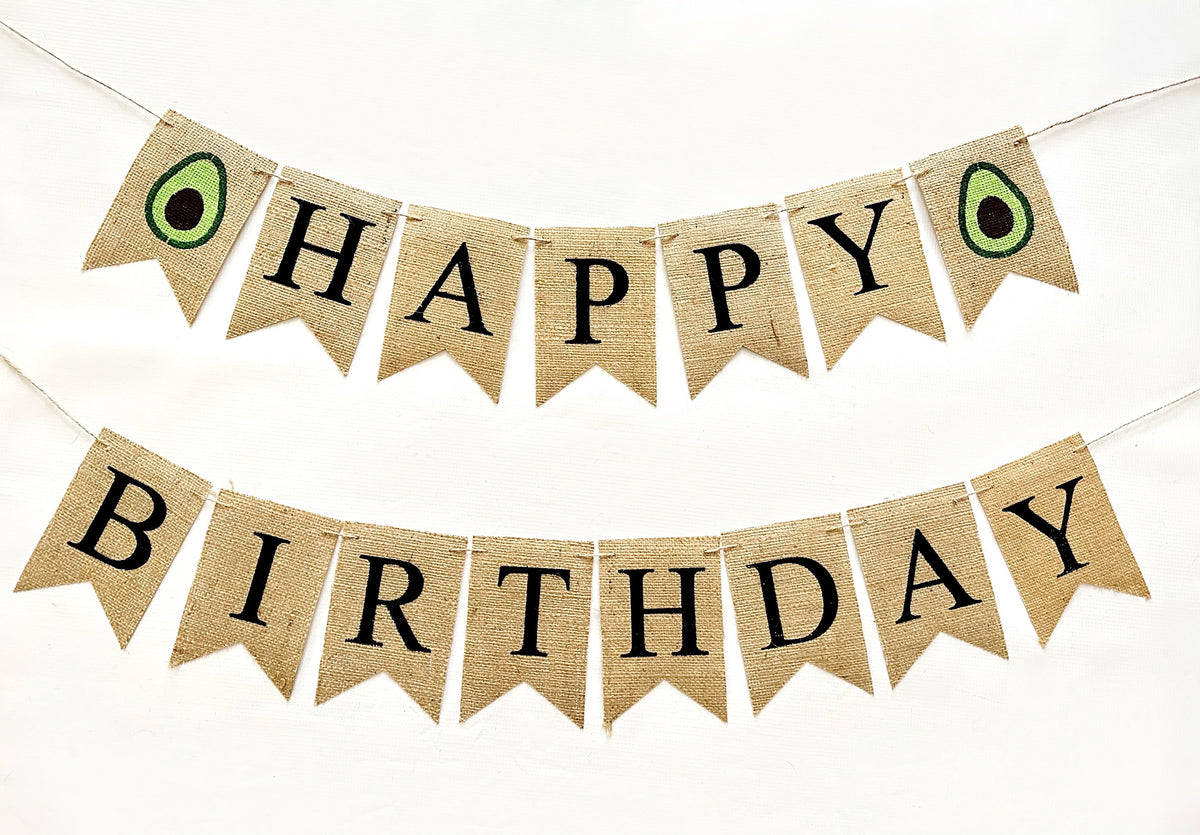 Avocado Happy Birthday Banner | Veggie or Vegetable Birthday Party Dec ...